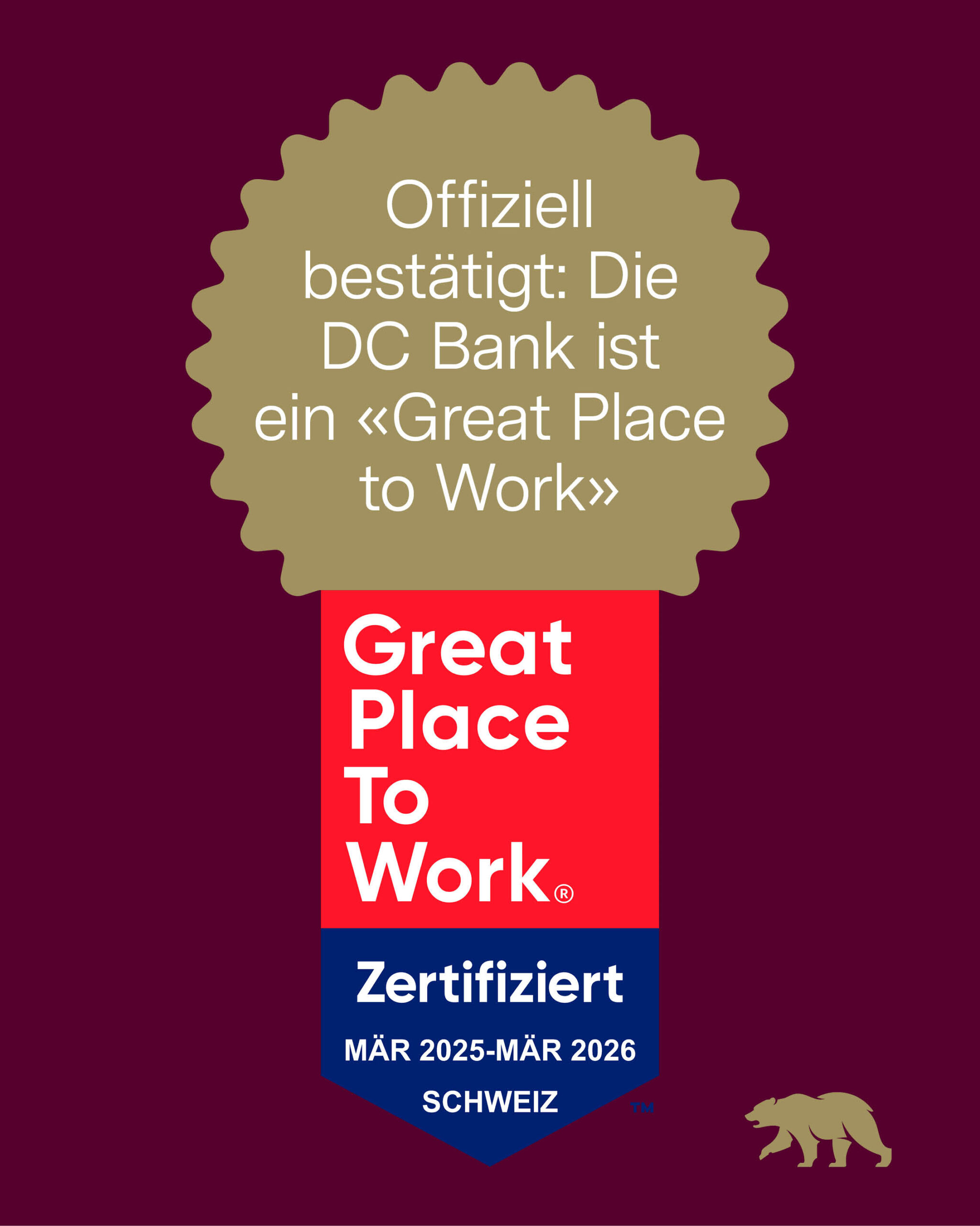 92% unserer Mitarbeitenden sagen: Die DC Bank ist ein «Great Place to ...