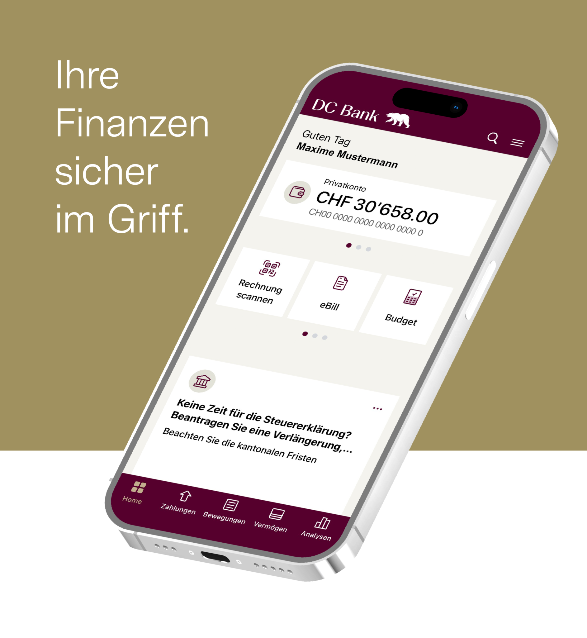 Digital Banking (e-Banking und Mobile Banking App) - DC Bank